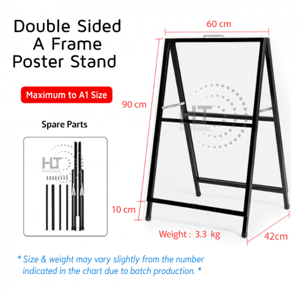 A FRAME METAL SIDEWALK STAND 60CM X 90CM - HLT Material Sdn Bhd