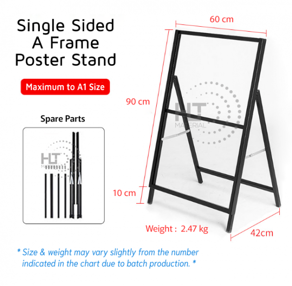 A FRAME METAL SIDEWALK STAND 60CM X 90CM - HLT Material Sdn Bhd
