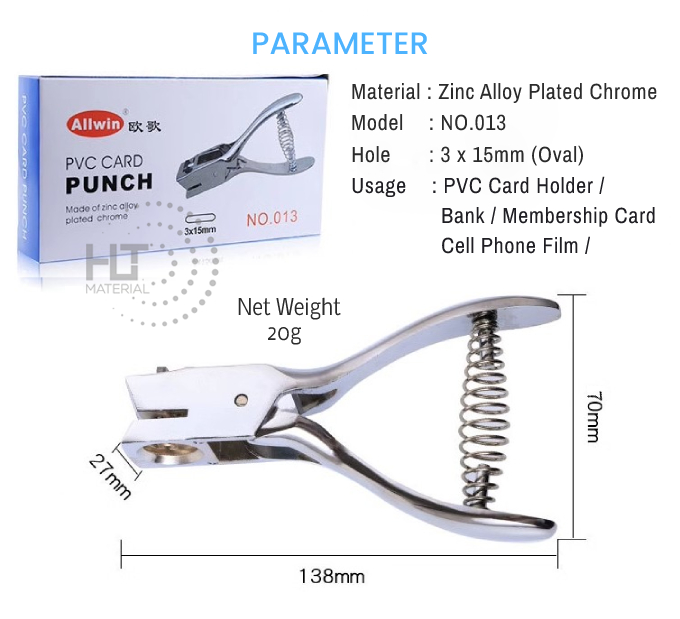 ID CARD OVAL HOLE PUNCHER (3mm x 15mm) - HLT Material Sdn Bhd